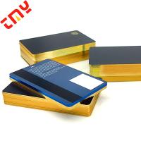 China Custom Gold Foil Business Thanks Cards 86x54mm with Rounded Color Edges Blank Interior for sale