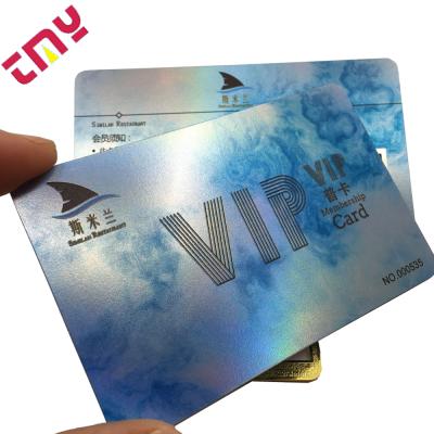 China Custom Laser Engraving PVC Plastic Business Card with Holagram 0.76mm Thickness for sale