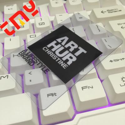 China Custom Clear Transparent PVC Plastic Business Cards High Quality Glossy Matte Finish 0.76mm Thick for sale