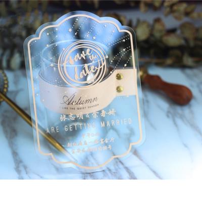 China Custom Acrylic Wedding Place Cards 100x180mm Laser Cut Name Card Printing for sale