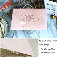 China Custom Acrylic Wedding Place Cards 100x180mm Laser Cut Name Card Printing for sale