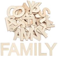 China Custom Laser Cut 3D Wooden Alphabet Letters Unfinished 10x10 inch for Wall Decoration for sale