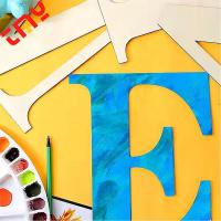 China Custom Laser Cut 3D Wooden Alphabet Letters Unfinished 10x10 inch for Wall Decoration for sale