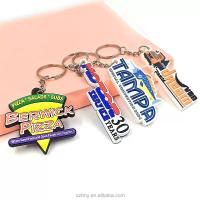 China Custom 3D Soft PVC Keychain with Metal Ring Promotional Business Gift Die Cut Irregular Shape 48x18mm for sale