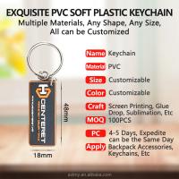 China Custom 3D Soft PVC Keychain with Metal Ring Promotional Business Gift Die Cut Irregular Shape 48x18mm for sale