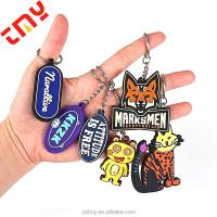 China Custom 3D Soft PVC Keychain with Metal Ring Promotional Business Gift Die Cut Irregular Shape 48x18mm for sale