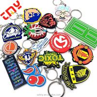 China Custom 3D Soft PVC Keychain with Metal Ring Promotional Business Gift Die Cut Irregular Shape 48x18mm for sale