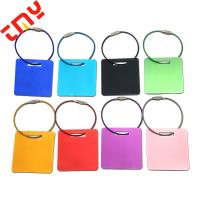 China Gold-Plated Polished Aluminum Metal Luggage Tags Mini Laser Engraving Custom Logo Steel Wire For Travel Bags Modern for sale