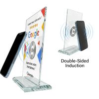 China Premium Clear Acrylic NFC Business Card Custom Contactless Digital Feedback Stand NFC213 Chip Waterproof Google Business for sale