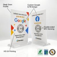 China Premium Clear Acrylic NFC Business Card Custom Contactless Digital Feedback Stand NFC213 Chip Waterproof Google Business for sale