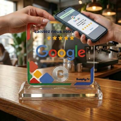 China Premium Clear Acrylic NFC Business Card Custom Contactless Digital Feedback Stand NFC213 Chip Waterproof Google Business for sale