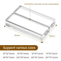 China Custom Acrylic NFC Google Review Stand Double-Sided Tap To Review Social Media Sign Tabletop NFC Display With Slotted Clear Base for sale