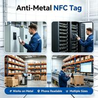 China Anti-Metal NFC Tag Sticker Custom Print Waterproof 13.56MHz RFID Label Rewritable Smart Tag For Metal Surface Asset Tracking for sale