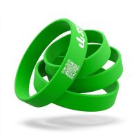 China Custom Printed QR Code Silicone Wrist Band Waterproof Silicone Bracelet For Marathon Exhibition Event Staff Check In for sale