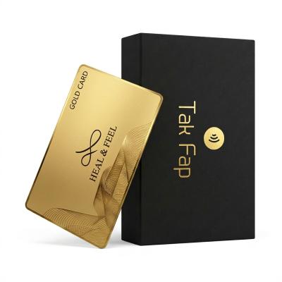 China Premium 24K Gold Plated Metal NFC Card Set With Luxury Matte Black Box For VIP Club And Executive Gifting for sale