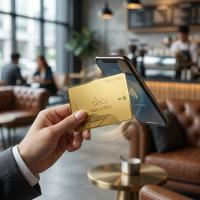China Premium 24K Gold Plated Metal NFC Card Set With Luxury Matte Black Box For VIP Club And Executive Gifting for sale
