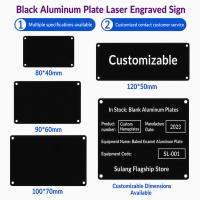 China Custom Silk-screened Anodized Aluminum Stainless Steel Titanium Engraved Nameplates Black Aluminum Blank Tag Laser marked for sale