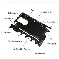 China Custom Logo Stainless Steel EDC Survival Card Pocket Multi Tool Keychain Wallet Size Outdoor Camping Gift Waterproof Lightweight for sale