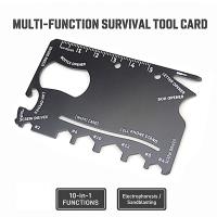 China Custom Logo Stainless Steel EDC Survival Card Pocket Multi Tool Keychain Wallet Size Outdoor Camping Gift Waterproof Lightweight for sale