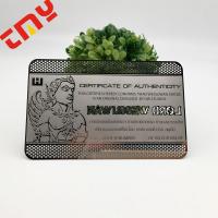 China Personalized Laser Cut Business Card With Logo Custom Digital Luxury Hollow Out Black/Silver/Gold Metal Card Printing for sale