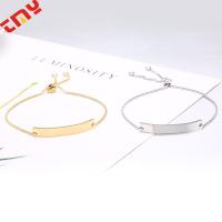 China Engraved Adjust DIY Blank Custom Logo Handmade Friendship Wristband Stainless Steel Woven Bracelet for Promotion Gift for sale