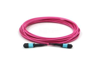 China FTTH High Density MM OM4 MTP MPO Cable 8 12 24 Core Fiber Optic Cable 100% Tested for sale