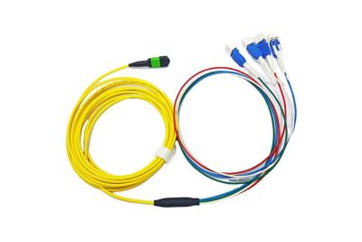 China 1310nm 1550nm Single Mode Fiber Optic Patch Cord MPO Fanout Cable 100% Tested for sale