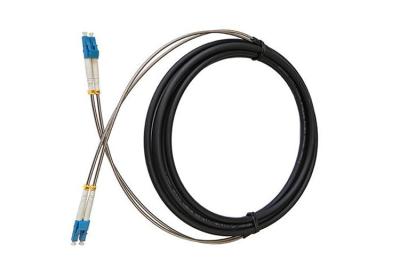 China Outdoor Armored Fiber Optic Patch Cords OM4 2 Core LC UPC LSZH Patch Cable for sale