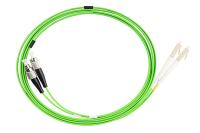 China OM5 Customized ST To LC UPC Fiber Optic Patch Cords With Green FTTH for sale
