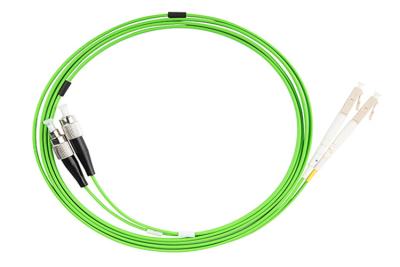 China OM5 Customized ST To LC UPC Fiber Optic Patch Cords With Green FTTH for sale