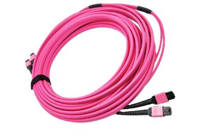 China 12 Core MM OM4 Fiber Cable Male Female 5M Single 4.0mm 5.0mm 3.0mm Polarity B for sale