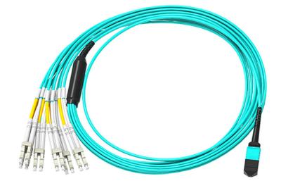 China LC UPC 12 Core MPO MTP Cable OM3 Mulit Mode Network Fiber Optical Patch Cord for sale