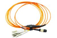 China OM2 8F MPO MTP Cable Male To LC Breakout 2.0mm Fiber Optic Patch Cord for sale