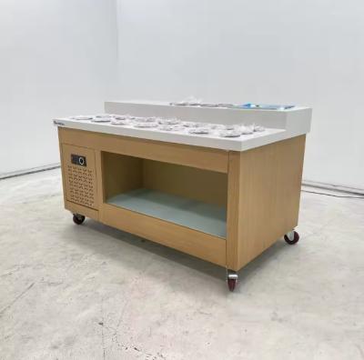 China Commercial Countertop Refrigerator 350L Direct Cooling R290 Hotpot Condiment Station for sale