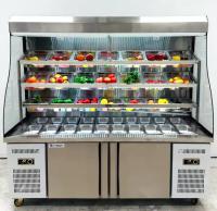 China Malatang Hot Pot Open Display Fridge 1200mm Restaurant Fresh Open Air Refrigerator for sale