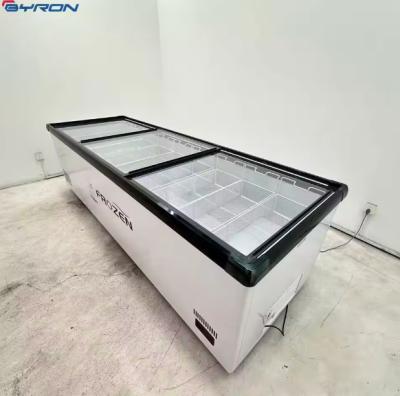 China OEM Commercial Ice Cream Freezer Island Display Freezer 600L Capacity for Supermarkets for sale