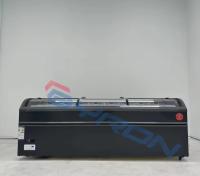 China Curved Glass Sliding Door Island Freezer Commercial Deep Freezer 350L 220V for sale