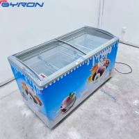 China Commercial Glass Top Display Chest Freezer 105L 220V Ice Cream Refrigerator for sale