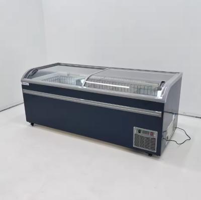 China Commercial EU Island Chest Freezer Manual Temperature Control 24/7 Convenience Store for sale