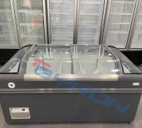 China Commercial EU Island Chest Freezer Manual Temperature Control 24/7 Convenience Store for sale