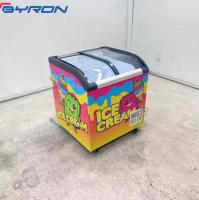 China Commercial Glass Top Chest Freezer 220L 620L Sliding Lid Ice Cream Display Freezer for sale
