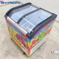 China Commercial Glass Top Chest Freezer 220L 620L Sliding Lid Ice Cream Display Freezer for sale