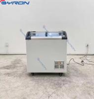 China Commercial Glass Top Chest Freezer 220L 620L Sliding Lid Ice Cream Display Freezer for sale