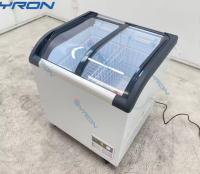 China Commercial Glass Top Chest Freezer 220L 620L Sliding Lid Ice Cream Display Freezer for sale