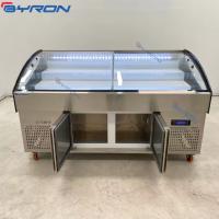 China Stainless Steel 2 Door Display Chest Freezer 400-1200L 220V Commercial Fast Food Freezer Showcase for sale