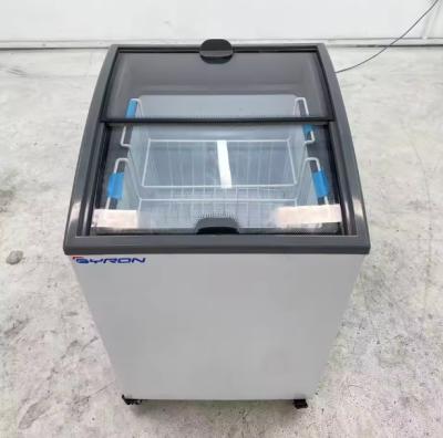 China Commercial Ice Cream Freezer Sliding Glass Top Chest Freezer 105L 220V for sale