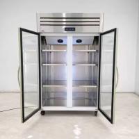 China Commercial Glass Door Display Freezer Upright 400L 220V R290 Refrigerant Freezer for sale