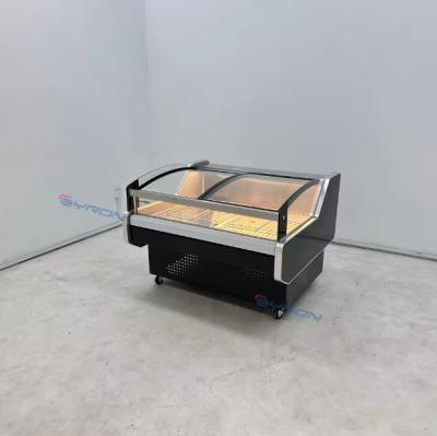China Stainless Steel Fresh Meat Showcase Freezer 220L Direct Cooling 0-8C for Grocery Store for sale