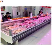 China Stainless Steel Fresh Meat Showcase Freezer 220L Direct Cooling 0-8C for Grocery Store for sale