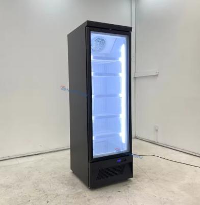 China Byron Luxury Single Door Upright Display Freezer 500L 220V Commercial Glass Front Freezer for Retail Restaurant for sale